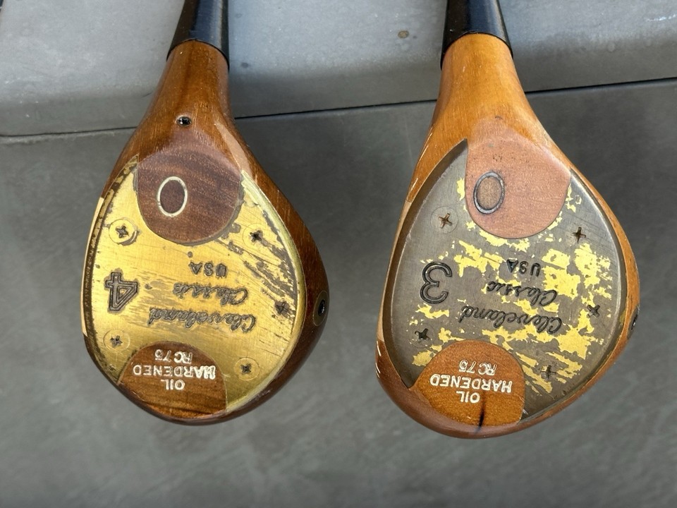 Cleveland Classic USA Persimmon 3,4 Wood Driver Set- Oil Hardened RC75 ...