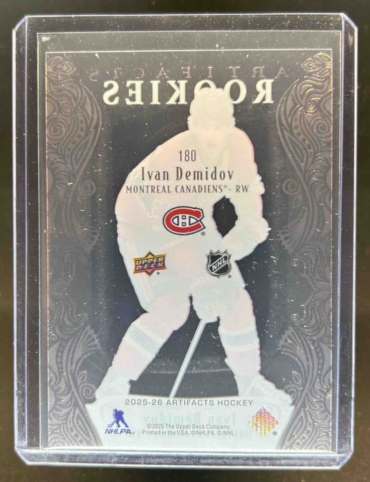2025-26 UD Artifacts Ivan Demidov Aurum Rookie RC #180 Canadiens | eBay