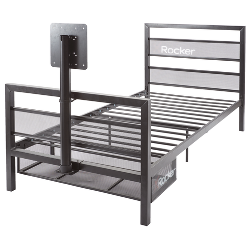 X ROCKER Basecamp Single 3ft Gaming Bed Frame TV Mount Metal Storage ...