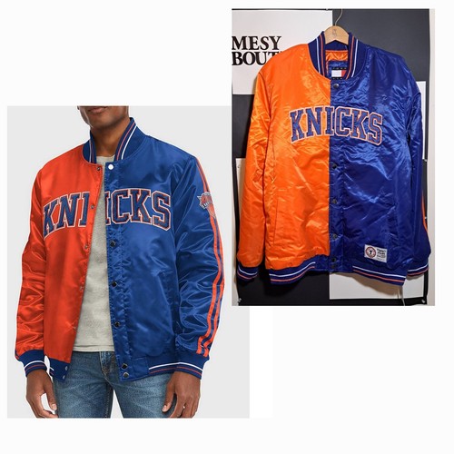 Tommy Hilfiger New York Knicks Varsity Satin Jacket Mens Sz 2XL Orange ...