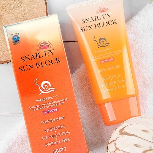 Jigott Snail UV Sun Block Cream 70ml SPF50+ PA+++ Sun Cream Sunscreen K ...