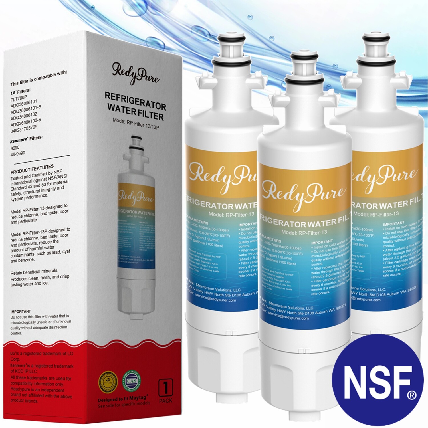 50+Pack+RedyPure+Fit+for+LG+LT700P+ADQ36006101+ADQ36006102+9690 ...