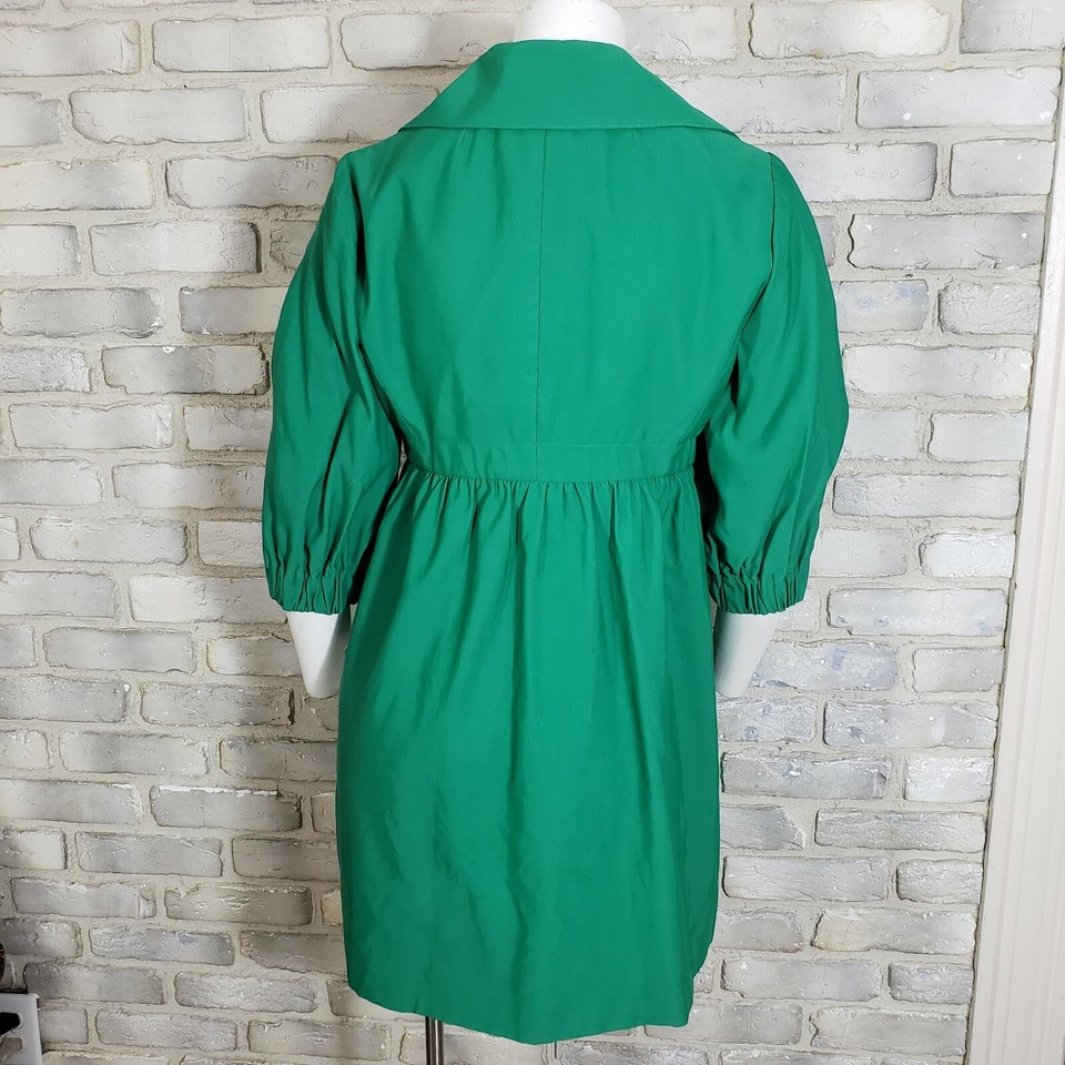 Nine west womens dress coat jacket S kelly green pleated waist career ...