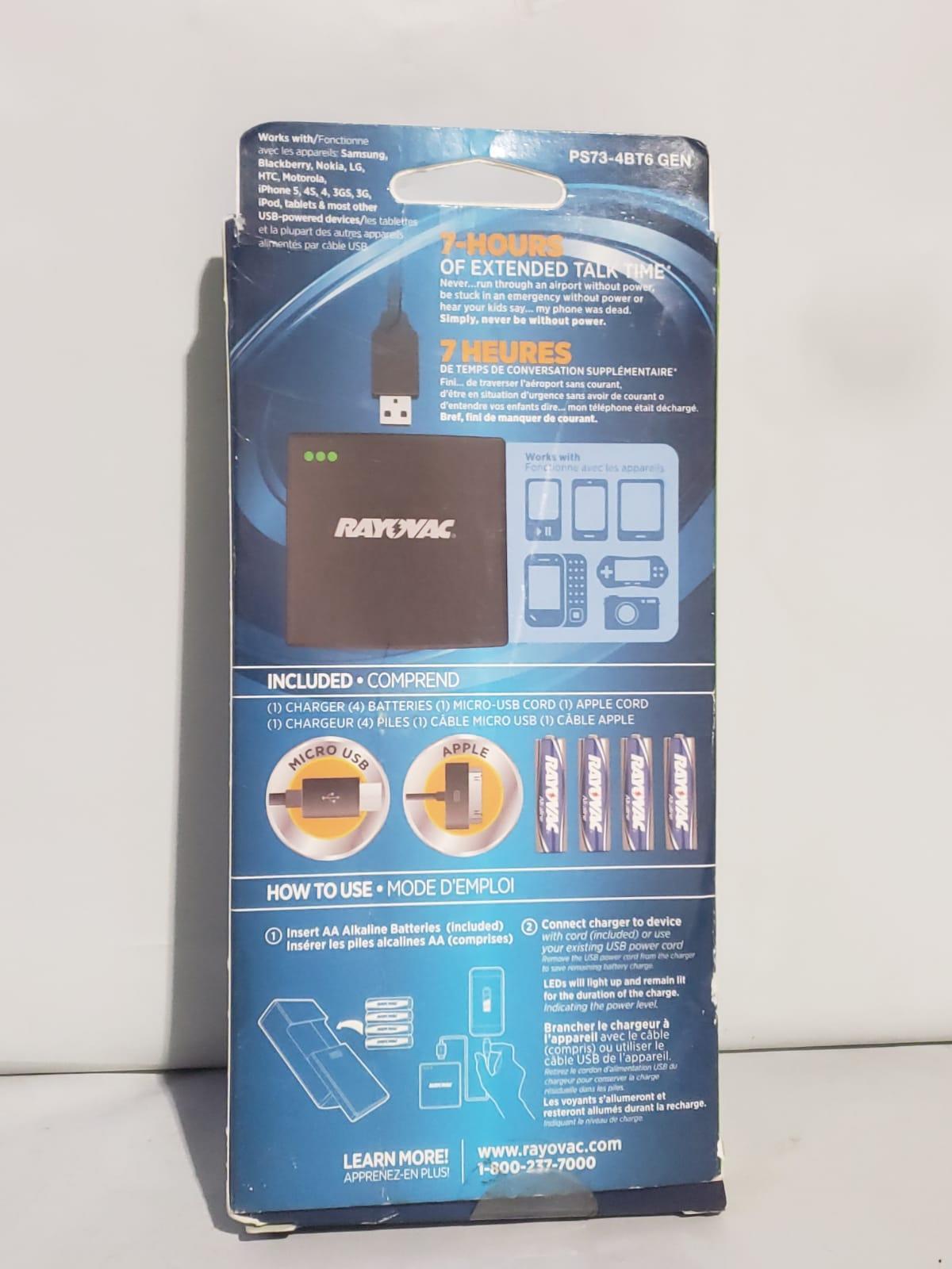 Rayovac PS73-4BT6 7-Hour Power Back Up for iPhones, Android, and Micro ...