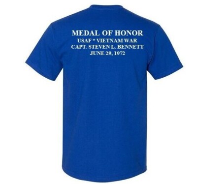 MEDAL OF HONOR*STEVEN L.BENNETT* VIETNAM 1972 *USAF 2-SIDED SHIRT VINYL ...
