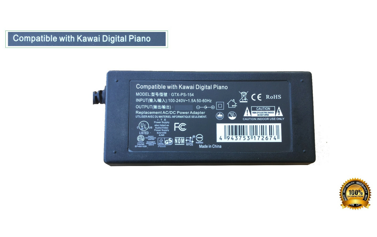 AC Adapter Compatible with Kawai PS-154 Power Supply PS154 | eBay