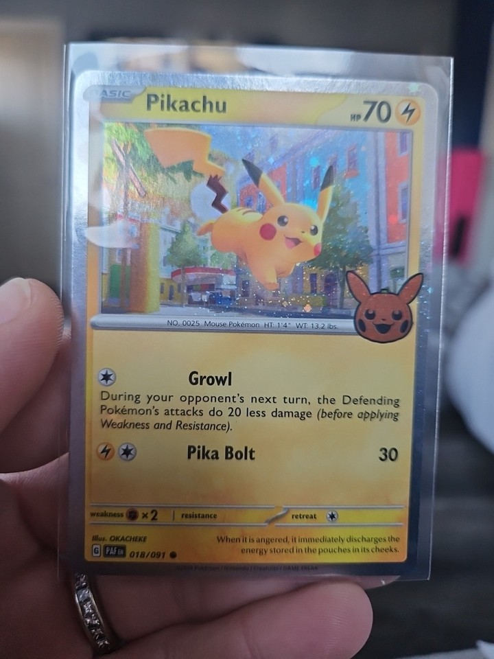 Pikachu Holographic Foil 018/091 Pokemon TCG Trick or Trade 2025 PACK ...