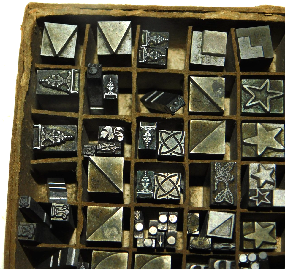 Vintage Ornamental Decorative Letterpress Printing Blocks Type | eBay