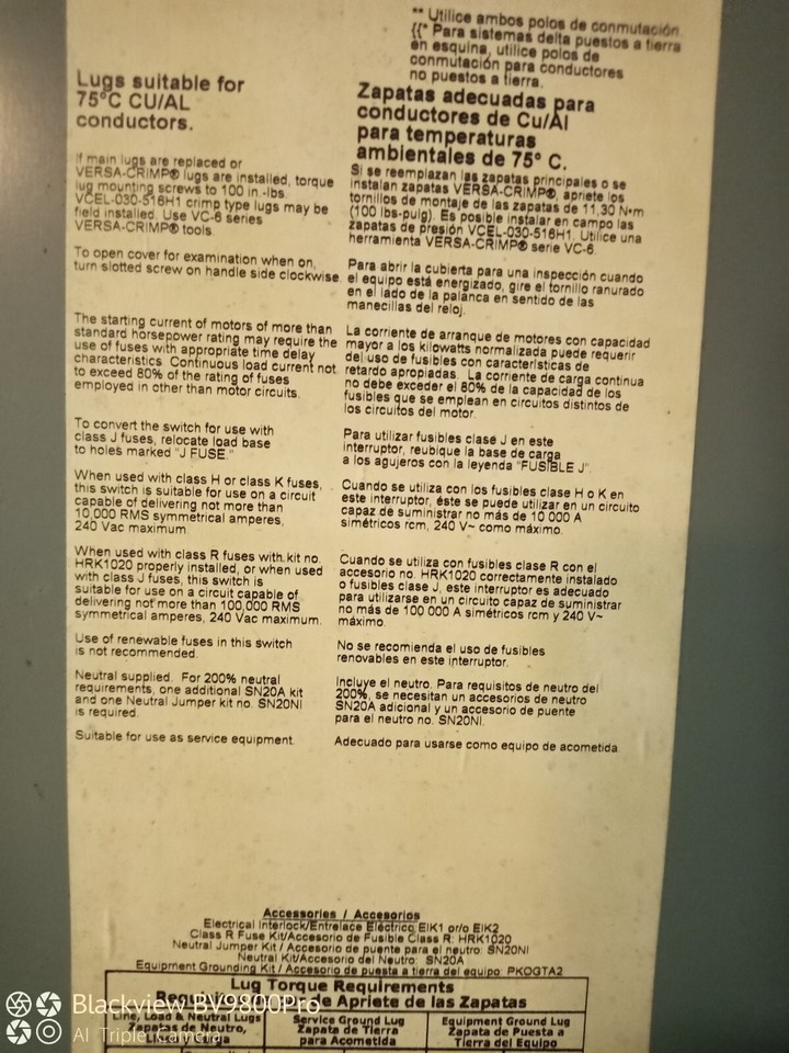 Square D D224NRB 200 Amp 240V Fused Outdoor Disconnect Safety Switch | eBay