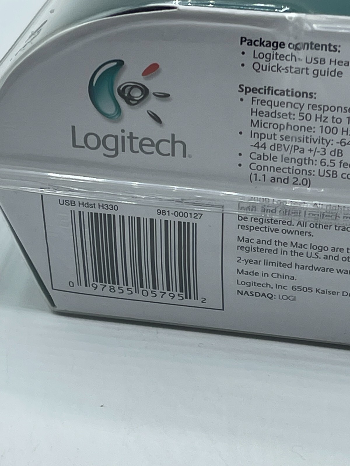 Logitech H330 Black Headband USB Headset Noise Canceling Microphone ...