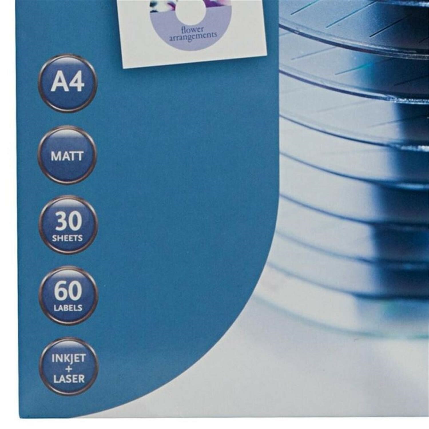 WHSmith CD / DVD A4 Self-adhesive Matt Labels for Inkjet Printers Pack ...