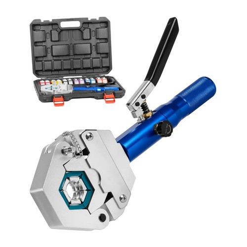 Hydraulic A/C Hose Crimper PVC Rubber Hose Crimping Kit Hand Pump New ...