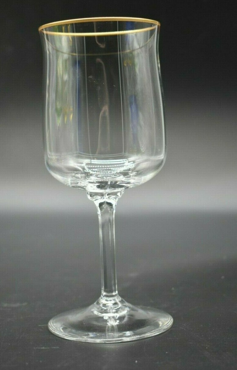 Lenox Crystal Intrigue Gold Rimmed 6 1/4" Wine Glass | eBay