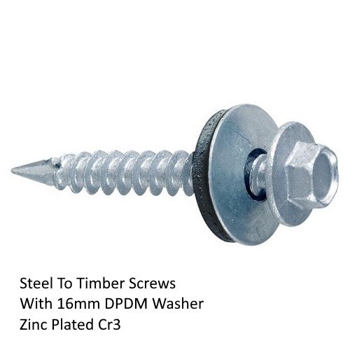 TIMBER TEK TEC ROOFING SHEETING SCREWS / SELF DRILLING METAL TO WOOD 6 ...