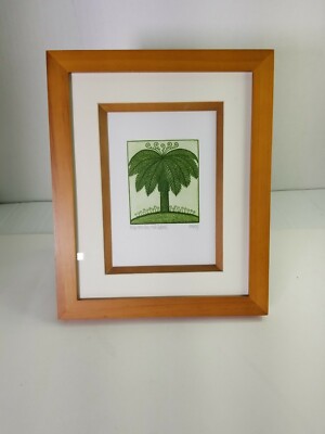 New Zealand Ponga Tree Fern by Anthony Maxey Hand Printed Wood Framed ...