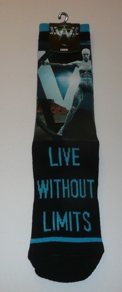 WestWorld HBO Sublimated Ink Panel Men's Crew Socks Live Without Limits ...