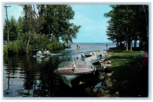 1968 Channel Between Michigan's Lake Mitchell and Cadillac MI Postcard ...