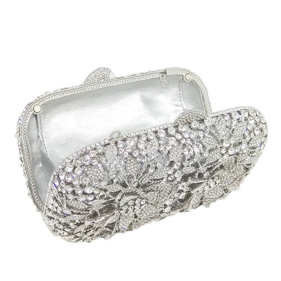 Women Evening Purse Diamond Crystal Evening Wedding Clutch Hollow Out ...