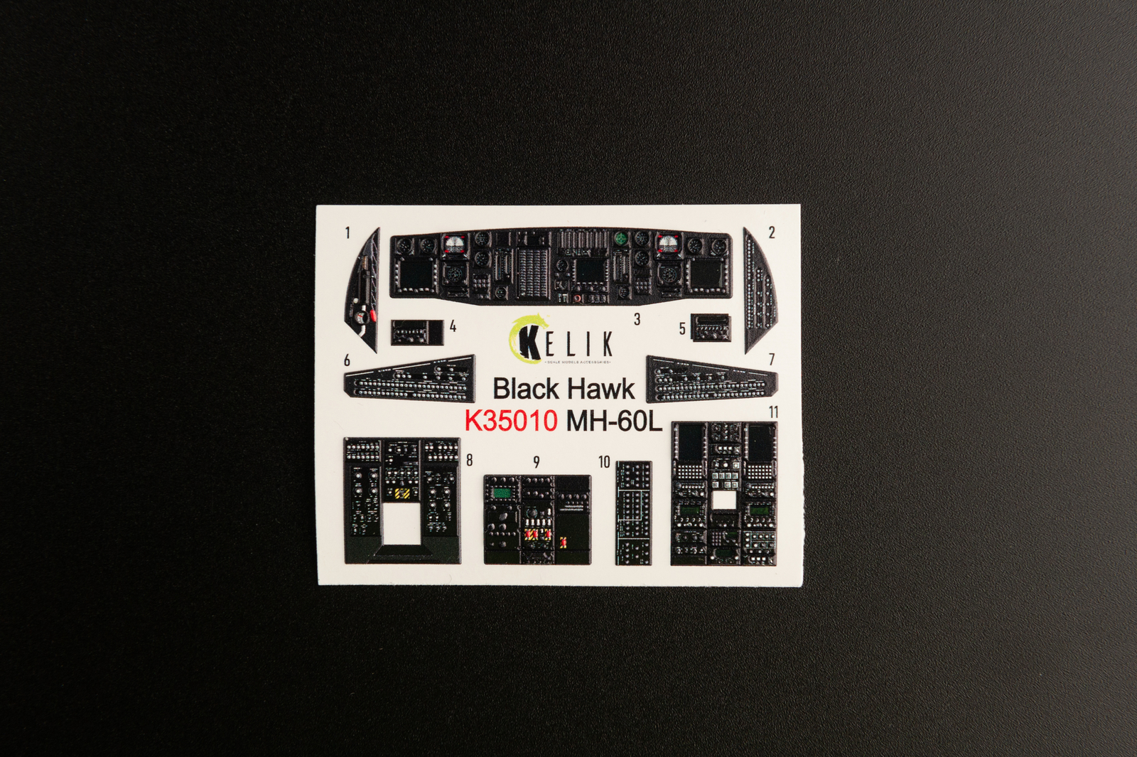 Kelik K35010 1:35 MH-60L Black Hawk interior 3D decals for Kitty Hawk ...