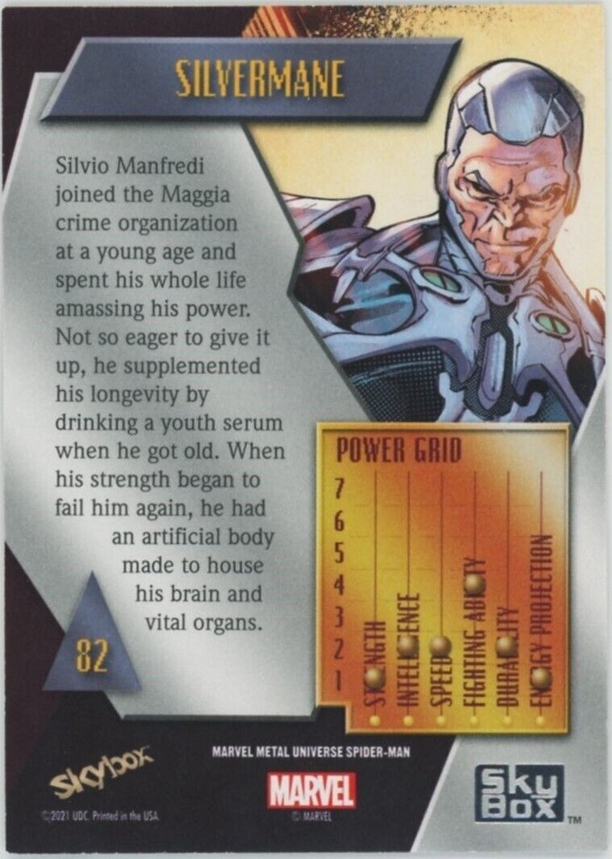 2021 Upper Deck Skybox Marvel Metal Universe Silvermane #82 | eBay