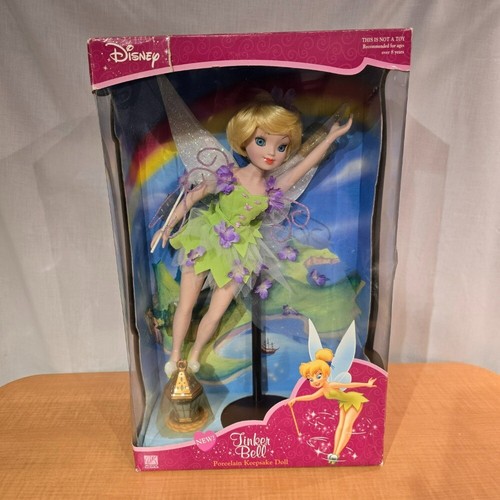 2003 Tinker Bell Disney Brass Key Keepsake Porcelain Doll New in Box | eBay