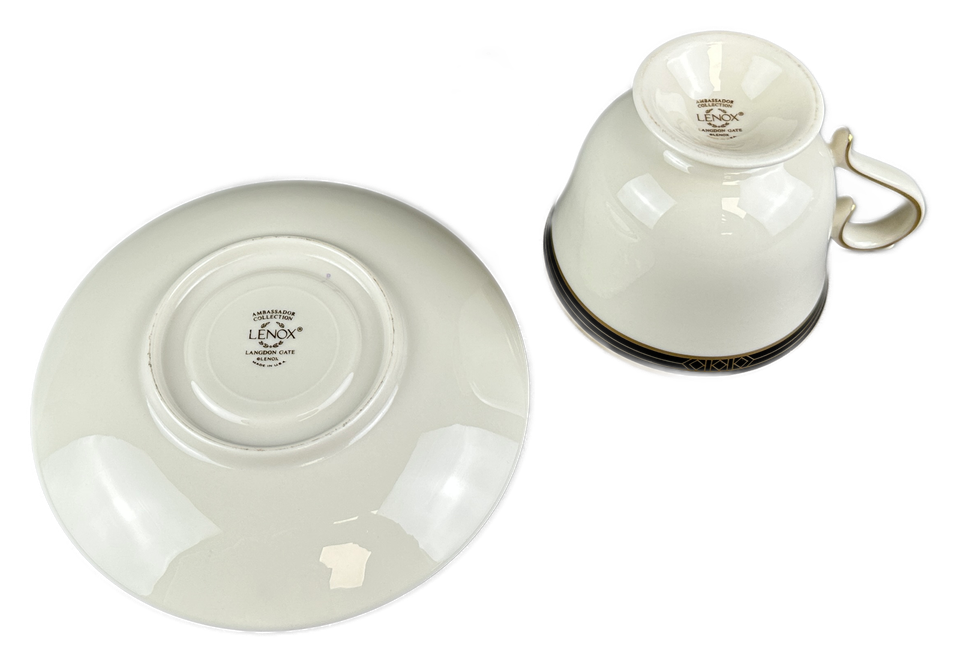Lenox Langdon Gate Cup and Saucer Coffee Tea Ambassador Collection Set ...