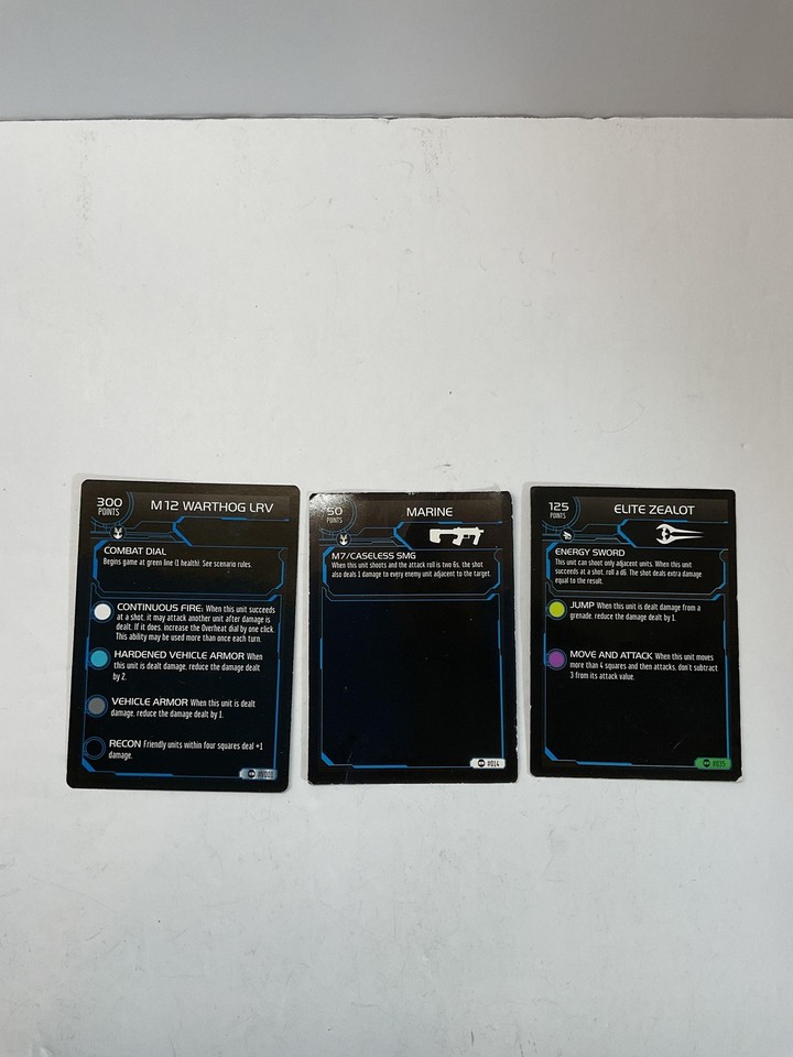 Halo Reach ActionClix Stat Cards WizKids Lot 12 + Tokens Dice Rules ...