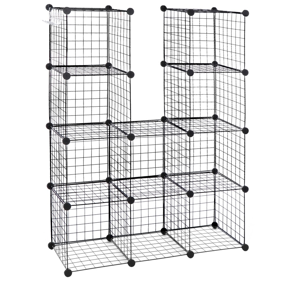 12 Cube Wire Cube Shelving Rack Organizer Bookshelf Shelving Storage ...