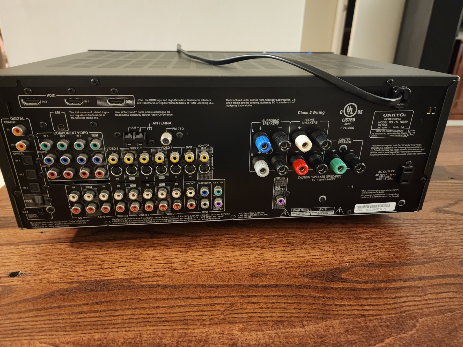 Onkyo Ht-r640 5.1 Channel HDMI Dolby Pro Logic Receiver for sale online ...
