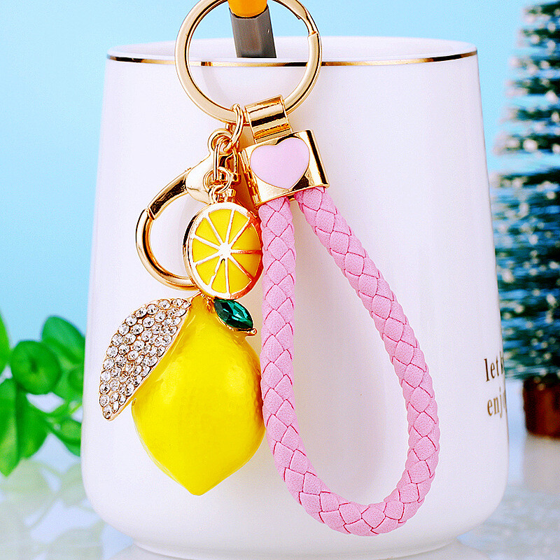 Cartoon Lemon Keychain Metal Key Ring Women Bag Charm Adorable Gift | eBay