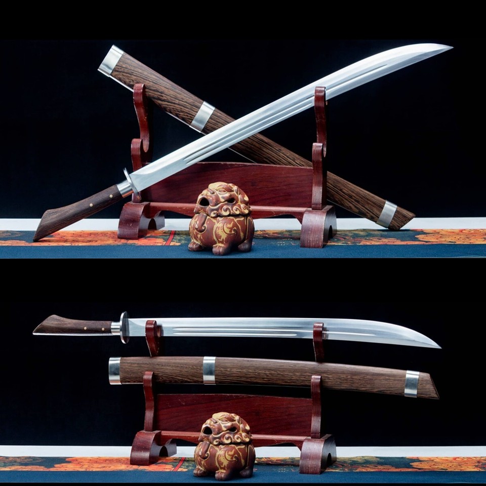 Battle Ready Chinese Sword Wushu Broadsword Sharp 1095 Carbon Steel ...