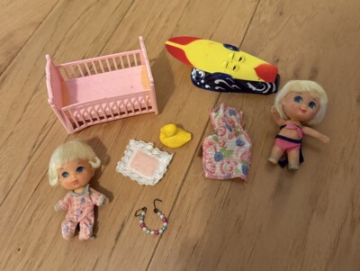 Vintage Pair Of Liddle Kiddles Surfy Siddle W/ Surf Board & Liddle ...