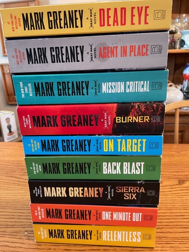 Lot of 9 Books MARK GREANEY Gray Man Novels SIERRA SIX Burner ON TARGET ...