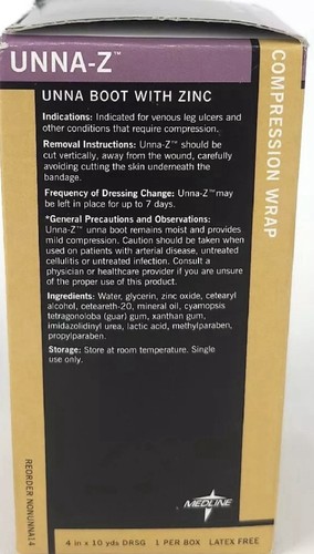Medline Zinc Unna-Z Boot Bandages Compression Wrap 4”x10 Yds NONUNNA14 ...