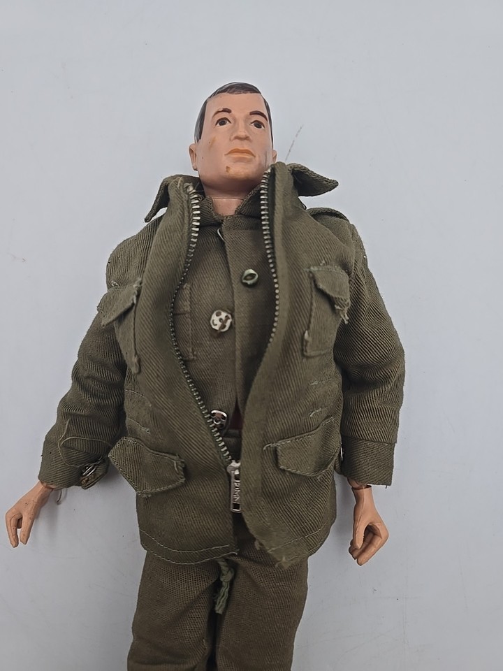 Hasbro GI JOE 12" Figure 1964 w Overcoat - Dark Hair Face Scar RARE 12 ...