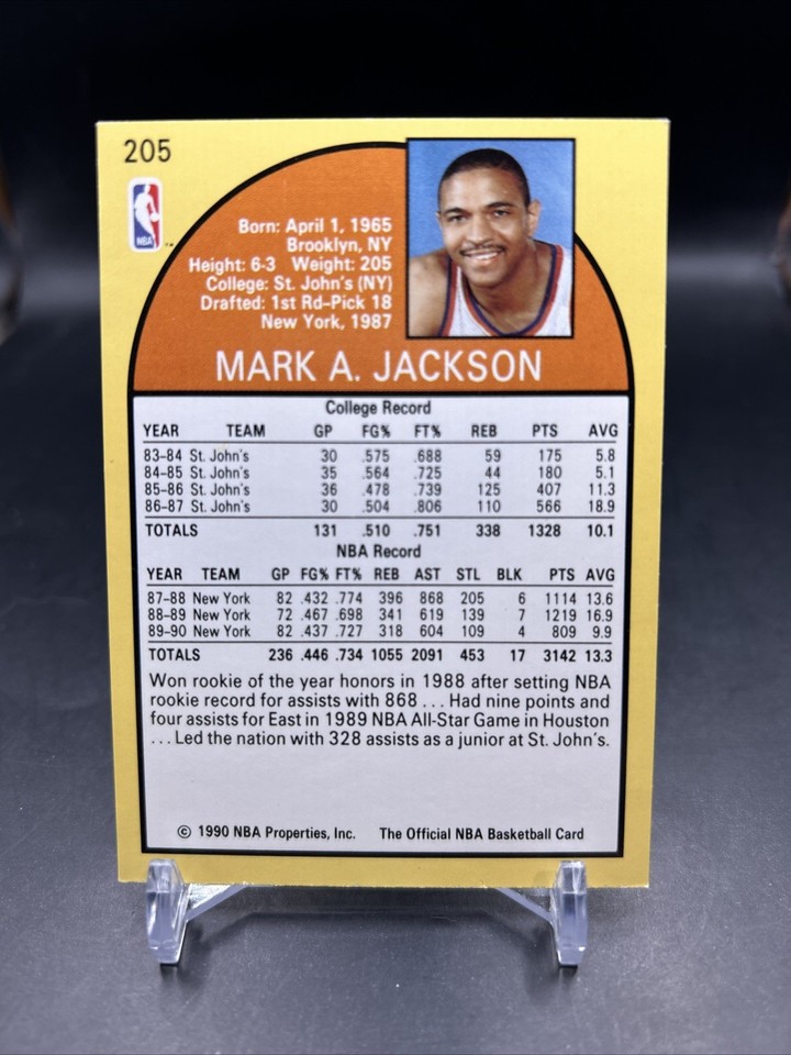 1990-91 NBA Hoops MARK JACKSON / Menendez Card #205 - Knicks | eBay