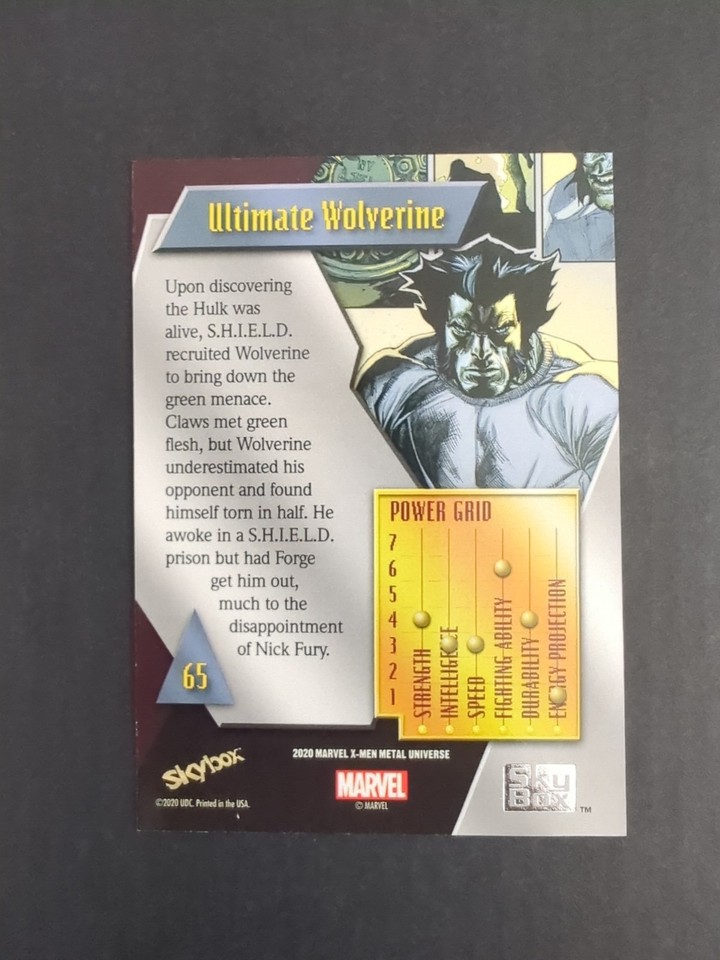 Wolverine 2020 SkyBox Marvel Metal Universe X-Men Blue #65 Ultimate Wolverine | eBay
