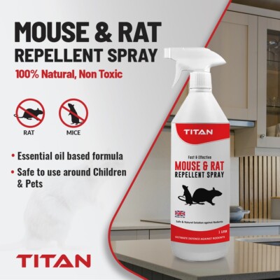 Titan Mice Mouse Rat Repellent Natural Peppermint Oil Spray Deterrent ...