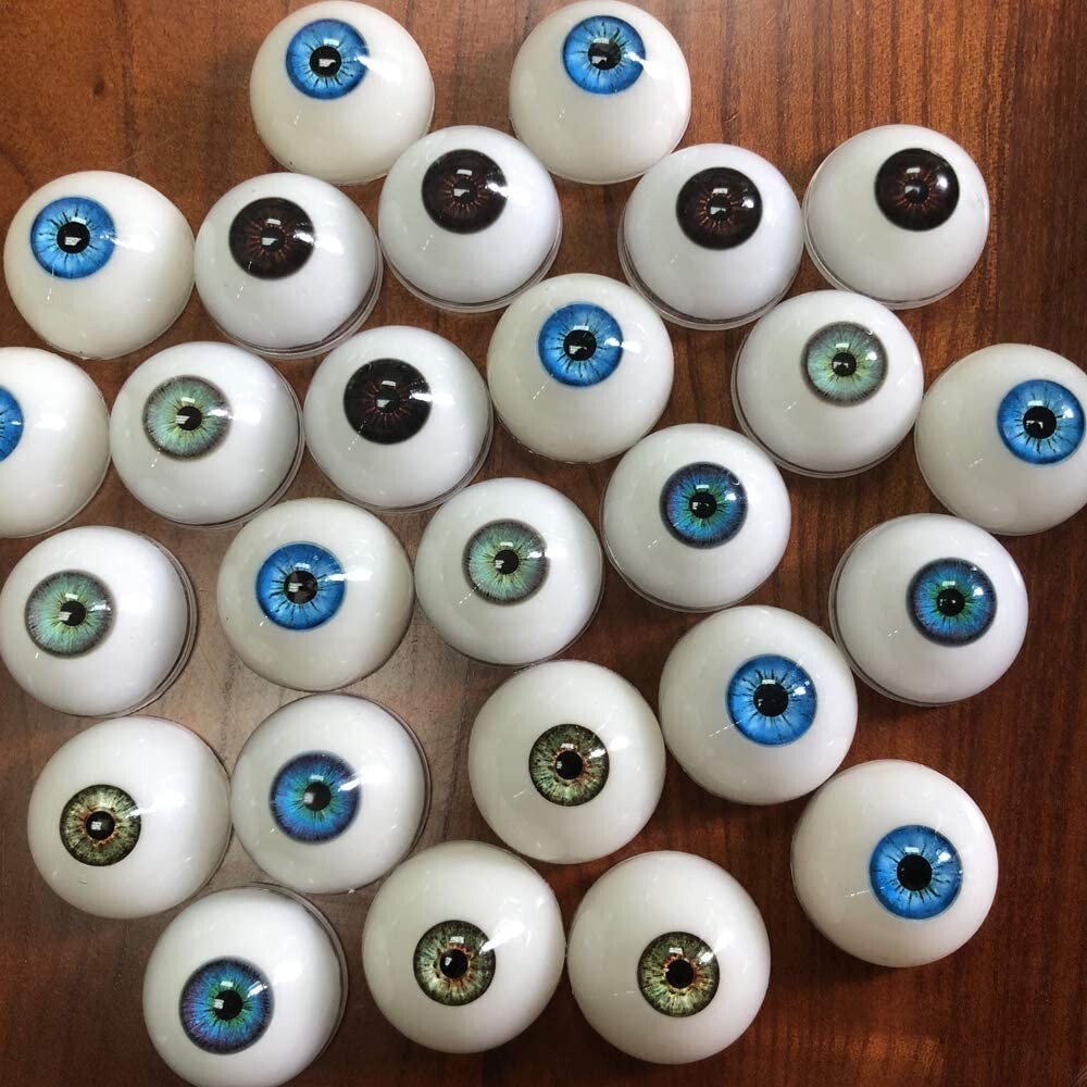 Green Acrylic Eyeballs 32mm Plastic Eyes for TPE Silicone Dolls Bears ...