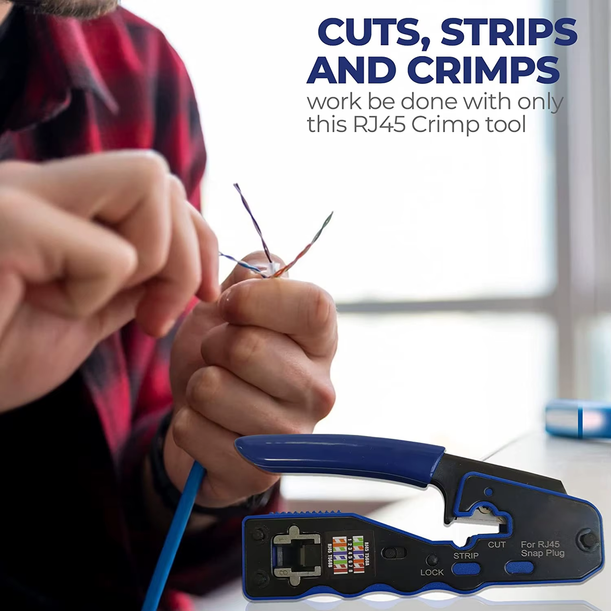 Rj45 Pass Through Connector RJ45 Crimp Tool For Pass-Through Connectors ...