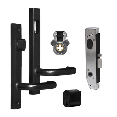 Lockwood 3782 Narrow Mortice Lock Kit Matt Black Cylinder & Turn ...