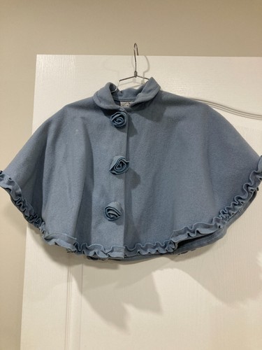 Girls Light blue Wool Cape with Flower Buttons | eBay