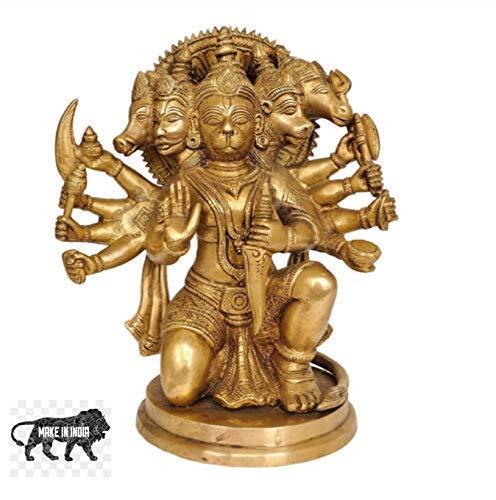 Asta Dhatu/8 Metals Brass 5 Faced Hanuman Ji/Panch Mukhi Bajrang Bali ...