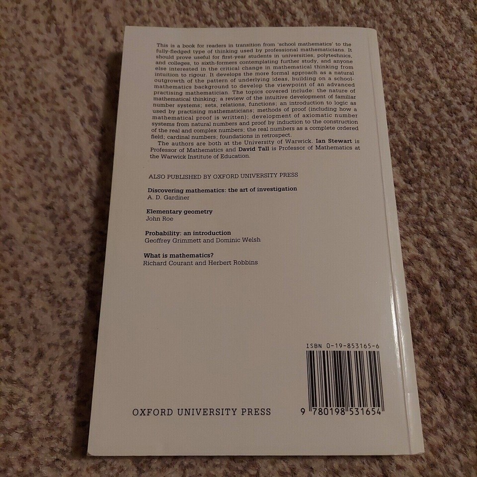 The Foundations of Mathematics Ian Stewart, David Tall, Paperback Book ...