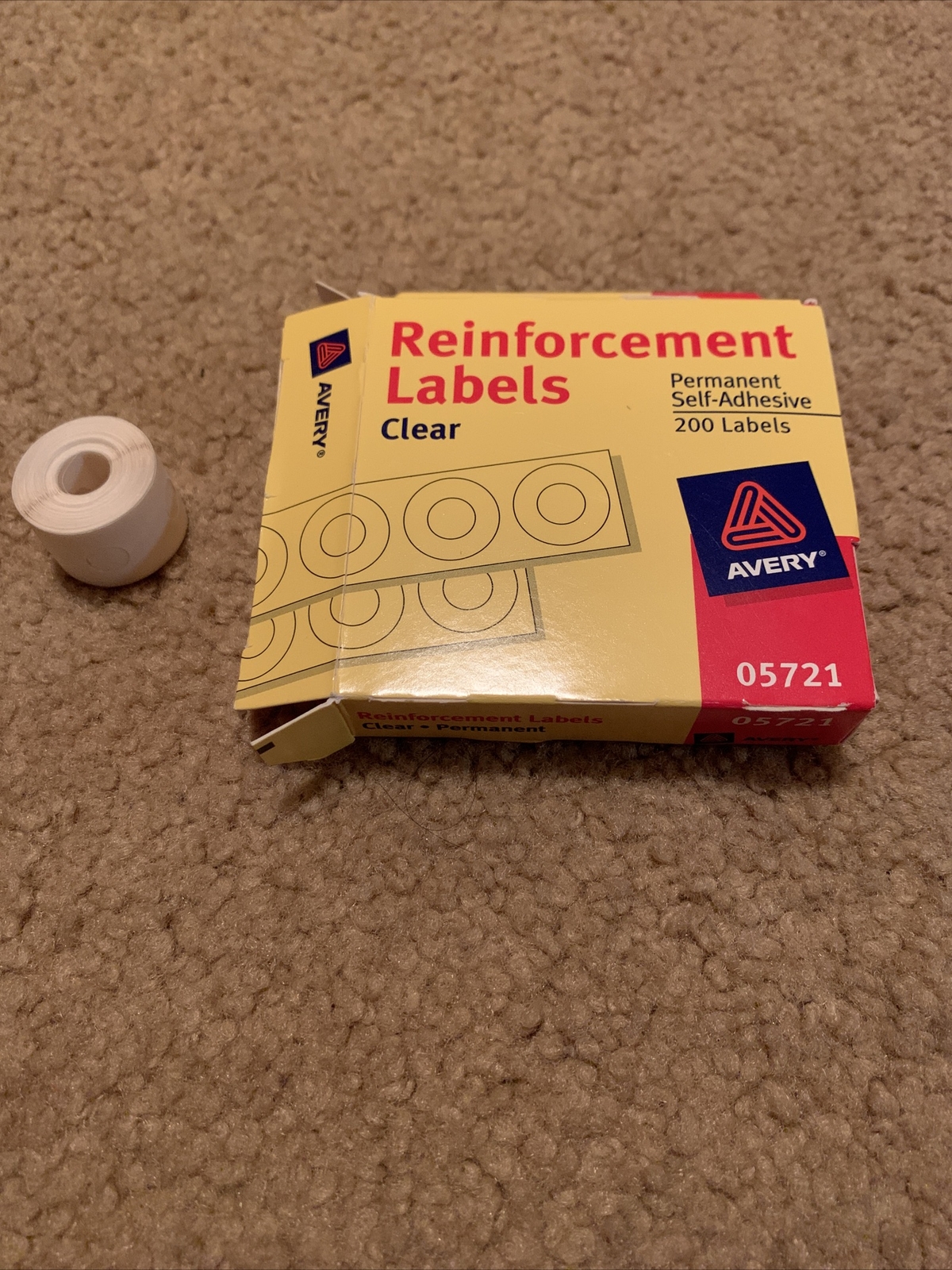 Vintage Avery Reinforcement Labels 05721 Clear Permanent Self Adhesive ...