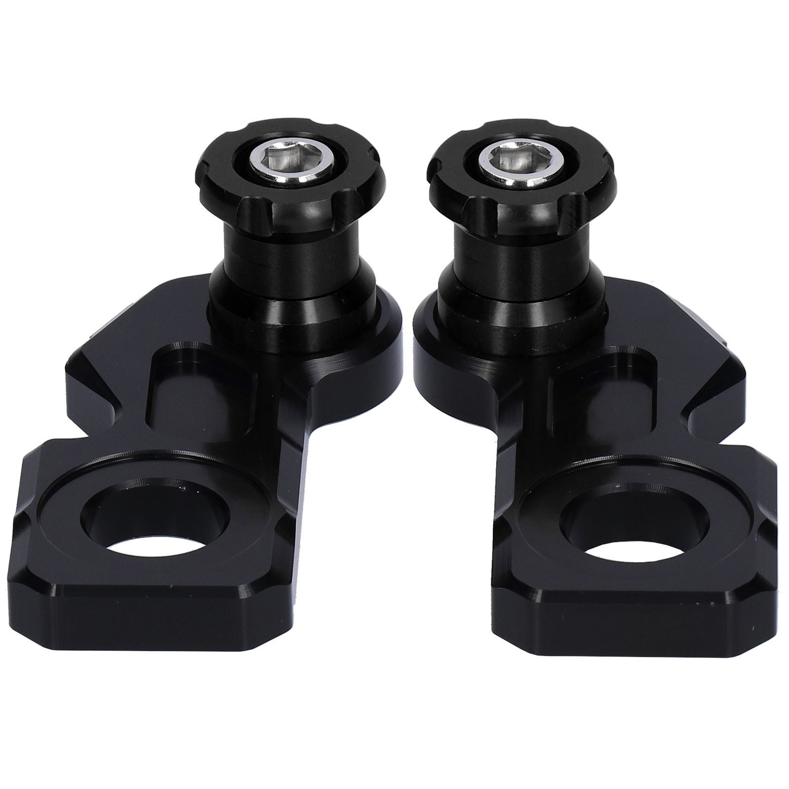 Black 2pcs Motorcycle Axle Block Slider Aluminum Alloy For CB650R/F ...
