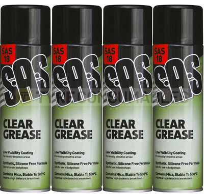 4 x SAS Clear Spray Grease Aerosol 500ml SAS18 | eBay UK