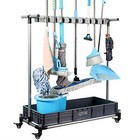broom and mop holder put wet mops movable Commercial mop rack cleaning ...