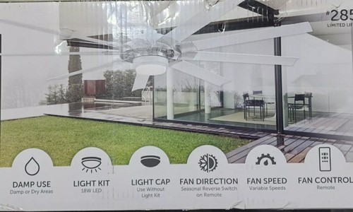 Fanimation-Slinger v2 72-in Brushed Nickel&White LED In/Out Ceiling Fan ...