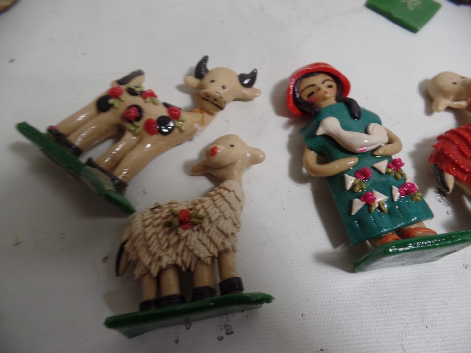 Ecuador Mini Nativity Figures Handmade Mazapan Bread salt Dough 18 Pc ...